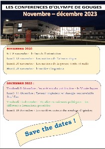 Les conférences Olympe de Gouges : programme novembre - décembre 2023 ...